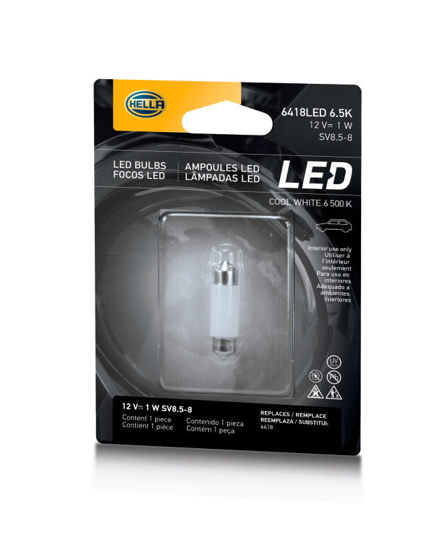 Hella LED 6418 12V 1W SV8.5-8 6.5K 36 SING Bulb – Triple Seven